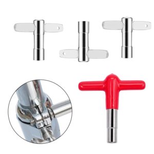 eastrock high torque drum keys pack of 4 with more advanced material rubber and plastic handles drum key,durable tool drum torque tuning key with hole(red)