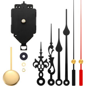 hicarer quartz pendulum clock movement mechanism diy repair parts replacement with 2 pairs hands and pendulum for diy clock repair