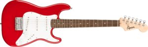 squier mini stratocaster electric guitar, dakota red, laurel fingerboard