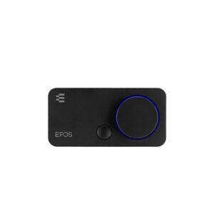 epos gsx 300 - external computer sound card - high-resolution stereo & 7.1 surround sound - led volume dial; customizable smart button - windows 10 synchronized