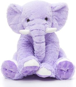 toys studio 19.6 inch stuffed elephant animal soft giant elephant plush gift for girls, boys (purple)…