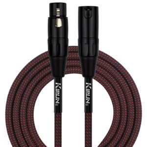 kirlin cable microphone cable, black/red, 20ft (mfmw-270-20ft/br)