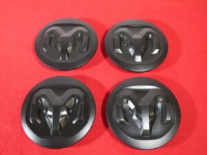 mopar 19-20 dodge ram 2500 3500 black wheel center caps set of 4 new oem