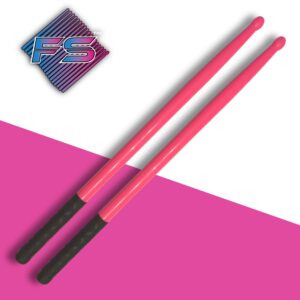 fitstix with power grips drumsticks for fitness & aerobic‍ workout classes, drum sticks, strong and light weight design make a fun addition to any exercise routine or class. (uv pink with power grips)