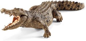 gemini&genius crocodile action figures wildlife world safari animals figures stocking stuffers and collectible toys the coolest cake toppers for kids (brown crocodile)