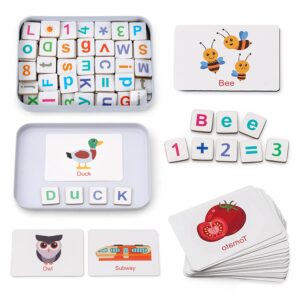 coogam magnetic letters numbers alphabet fridge magnets abc 123 educational toy set preschool learning spelling counting uppercase lowercase math for 3 4 5 years kid toddler