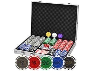 4 ever winner poker chip set 500pcs professional poker set 11.5 gram casino chips with denominations, for texas holdem blackjack gambling poker set with aluminum case