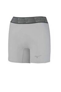 mizuno women's aero vent padded sliding short, grey, small