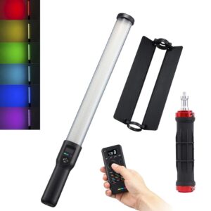 godox lc500r rgb led light stick, 2500k-8500k adjustable, 360° full color, 14 fx lighting effects, cri 96 tlc i98 accurate color, 0-100% dimmable, creative music mode