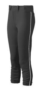 mizuno womens girls pants, black/white, x-large us