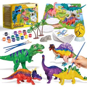 flashbluer kids arts and crafts painting kit dinosaur toys kids art supplies-create your dino world painting toys christmas birthday gifts for 3-12 years old boys and girls