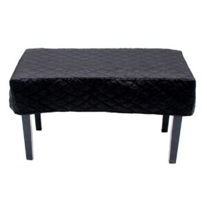 esyuel piano stool chair bench cover with quilted diamond pattern 29.9x14.2in for piano dual seat bench universal (29.9x14.2in, black)