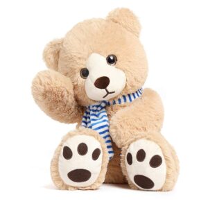 tezituor 24 inch teddy bear stuffed animal, big teddy bear plush toys with scarf, cute brown teddy bear for girlfriend kids