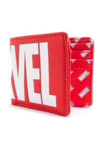 loungefly marvel logo red bi-fold wallet standard