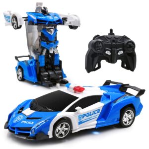 remote control car,transform robot rc car age 3 4 5 6 7 8-12 years old for kids, deformation car model toy gift for children,one button transformation & realistic engine sounds