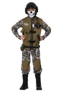 kids camo trooper costume tactical vest camouflage army bundle w/gloves