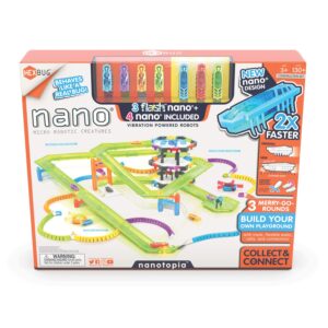 hexbug flash nano nanotopia - colorful sensory playset for kids - build your own playground - over 130 pieces and batteries included old version