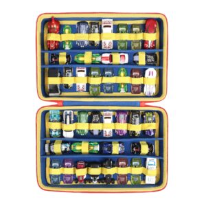 co2crea hard toy cars storage case compatible with hot wheels toy cars set, toy car organizer case hold 40 hot wheels cars, matchbox cars, mini toys (case only)