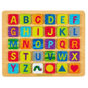 kids preferred world of eric carle abc 123 wooden jigsaw puzzle for preschool kids & toddlers (55274)