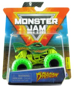 monster jam 2020 spin master 1:64 diecast monster truck with wristband: nitro neon dragon