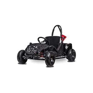 frp baja-x 48v 1000w brushless electric go kart, 3-speed setting go kart w/forward & reverse, racing go cart up to 20 mph w/foot pedal & foot break, go cart support up to 175 lbs