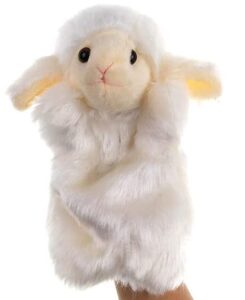 sheep hand puppets plush animal toys for imaginative pretend play stocking storytelling white