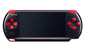 sony psp slim and lite 3000 series handheld gaming console with 2 batteries and memory card (black/red) (renewed)