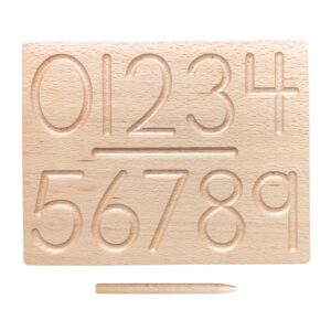 mfumyy montessori alphabet number tracing boards double sided wooden learn to write abc 123 board writing practice board for kids preschool educational toy,homeschool supplies (abc+123 board)