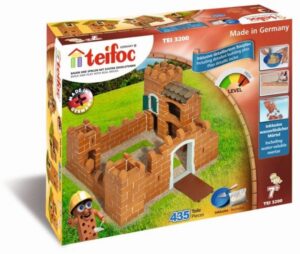 teifoc knight's castle brick construction set, 435 building blocks, erector set and stem building toy