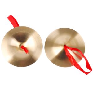 9cm diameter small brass hand cymbal gong band rhythm percussion musical parts pack of 2