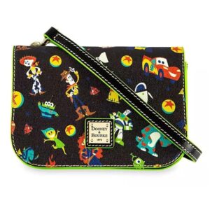 dooney & bourke disney pixar crossbody bag in multicolor coated cotton leather metal