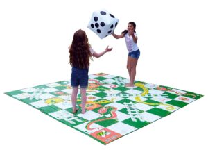 giant snakes & ladders outdoor board game | 10 x 10' mat | big game hunters