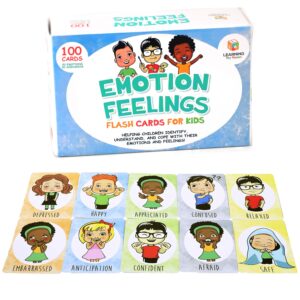 emotion cards for kids (100 cards) feelings emotions cards for autism, aba therapy, social emotional learning and development – ideal for toddlers, preschool, elementary boys and girls, therapy tools