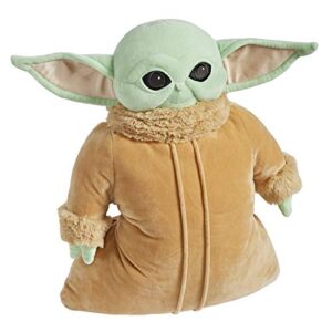 pillow pets the child grogu stuffed animal, disney star wars the mandalorian plush toy, green