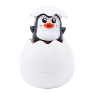 idiytip baby bathing toy duck penguin egg water spray sprinkler bathroom sprinkling shower swimming water toys kids gift,penguin