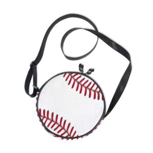 women round crossbody bag baseball sports ball small circle bag handbag