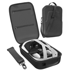 akaigu hard travel case storage case for oculus quest 3 all-in-one vr gaming headset and controllers accessories carrying bag (black)