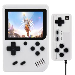 blandstrs handheld game console, retro game player with 500 classic fc games 3.0 inch screen, rechargeable battery portable games controller