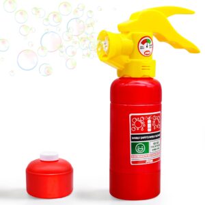 joyin automatic bubble maker fire extinguisher bubble blower machine with bubble solution (230 ml) for kids, indoor and outdoor play, summer themed party and birthday gift