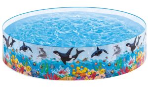 intex 8ft x 18inch snapset pool for kids with whales & dolphins design