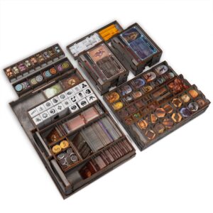 smonex wooden organizer compatible with gloomhaven board game - box suitable for storage all gloomhaven expansions - insert and storage suitable for gloomhaven (gray)