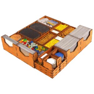 smonex assembled wooden organizer suitable for board game terraforming mars - organizer with player boards for storage full terraforming mars expansions