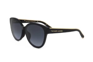 marc jacobs women's marc 452/f/s square sunglasses, black/gray shaded, 61mm, 13mm