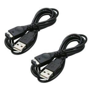 fastrohy 2pcs usb charger charging cable for nintendo ds nds gameboy advance sp gba sp video games accessories, black