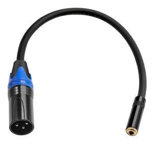 disino 1/8 to xlr male cable,balanced 3.5mm(1/8 inch) female stereo trs mini jack to xlr male audio converter adapter cable - 3.3 feet/1 m