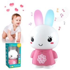 alilo bunny audio player, educational toys for imagination building, screen-free digital listening experience for music, stories, white noise, and more 10+ months (honey bunny, pink)