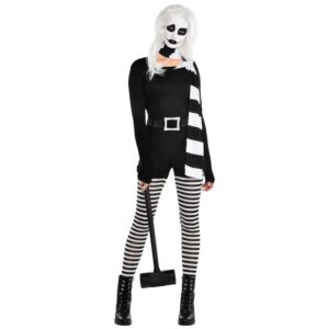 alice the psycho costume - women medium (6-8) bewitching black & white outfit perfect for halloween & costume parties - 1 set