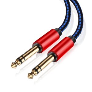 nc xqin trs cable 1/4 to 1/4 audio cable,quarter inch cable 1/4 inch cable balanced stereo audio cable nylon braid - 50ft