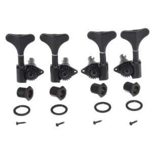 wilkinson 2r2l 20:1 ratio bass tuners machine heads tuning pegs keys set for ibanez style electric bass, black