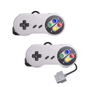 2-pack classic snes controller replacement gamepad for original super nintendo entertainment system console